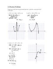 Chapter Practice Problems Pdf Practice Problems Graph Each Of The Following Polynomial