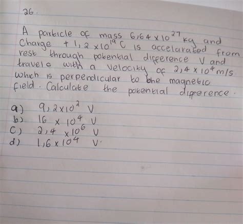 Solved A Particle Of Mass Kg And Charge C Chegg Com