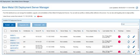 Managing Bare Metal OS Deployment Servers