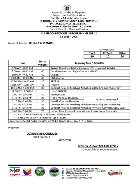 Classroom Program G2 Sy 2025 2026 Final Pdf Teachers Behavior Modification