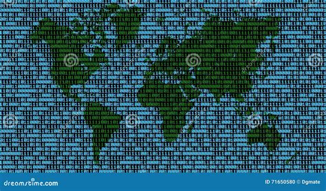 Binary Numbers Inside Computer Code Motion Hacker Background With