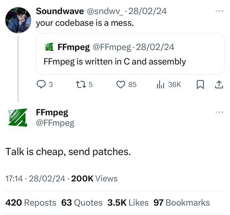 Nixcraft 🐧 Talk Is Cheap Send Patches Mastodon