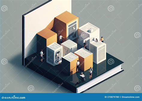 Generative Ai Of Isometric Concept Illustration Of Business Analysis