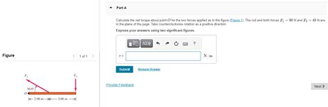 Solved Calculate The Net Torque About Point O For The Two Chegg Com