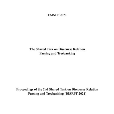 Proceedings Of The 2nd Shared Task On Discourse Relation Parsing And