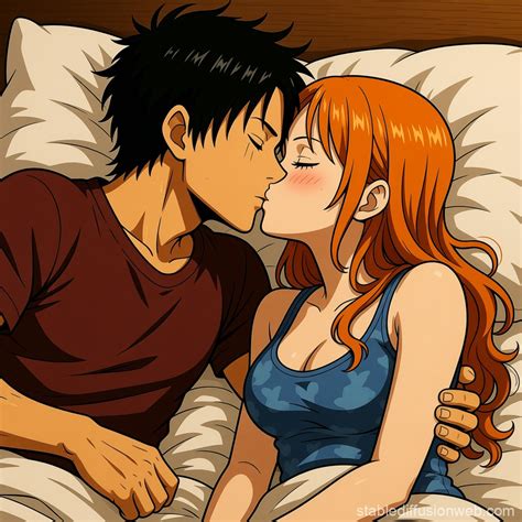Nami And Luffy Tongue Kiss
