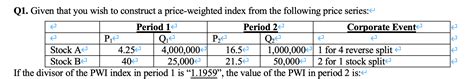 solved q1 given that you wish to construct a price weighted