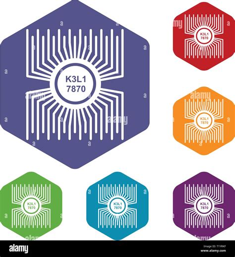 Microprocessor Icons Vector Hexahedron Stock Vector Image And Art Alamy