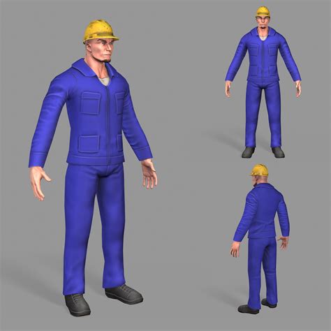 3d Worker Model Turbosquid 1312782