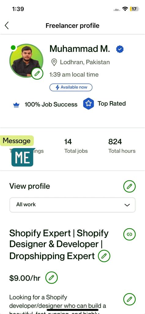 ahmad waleed on linkedin upwork shopifyexperts
