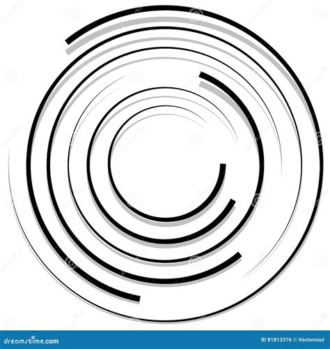 Concentric Random Circles With Dynamic Lines Circular Spiral S Stock Vector Illustration Of