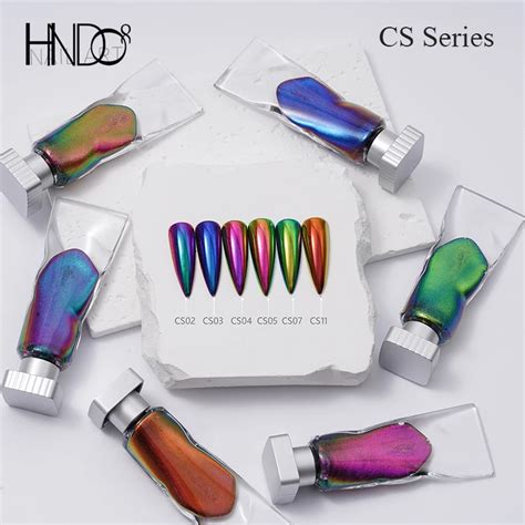 Hndo 24 색 액체 타입 미러 크롬 파우더 메탈릭 효과 전문 네일 아트 장식 매니큐어 네일 글리터 안료