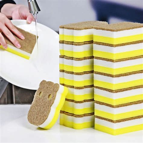 설거지용 스폰지 주방 청소 스폰지 가정용 양면 청소 도구 두꺼운 수세미 팬 냄비 접시 닦기 스폰지 1 개 Aliexpress
