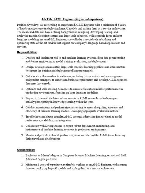 Ai And Ml Engineer Jd Sdaia Pdf