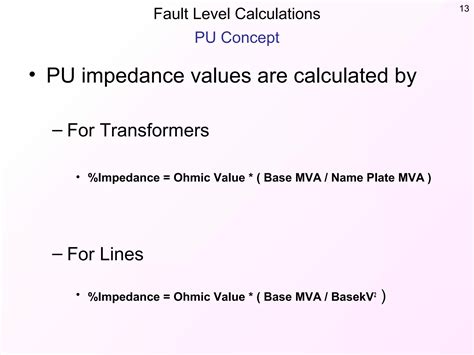 Fault Level Calculations Ppt