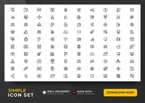 Information Technology Linear Icon Set Graphic By Rirafiq · Creative Fabrica