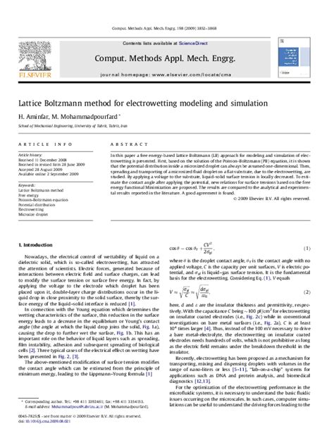 Pdf Lattice Boltzmann Method For Electrowetting Modeling And Simulation