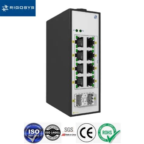 10 Port Full Gigabit Poe Industrial Grade Din Rail Unmanaged Fiber Optical Access Ethernet