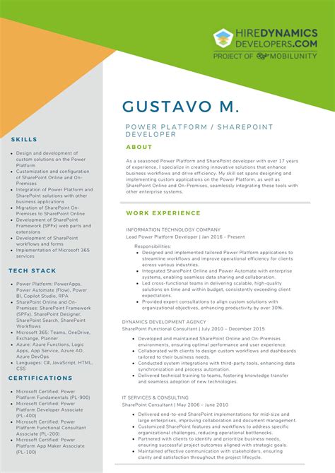 Gustavo M Power Platform Sharepoint Developer