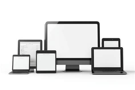multiple responsive screen and mobile devices mockup created with