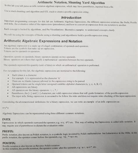 solved arithmetic notation shunting yard algorithm in this