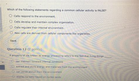 Solved Which Of The Following Does NOT Accurately Describe Chegg