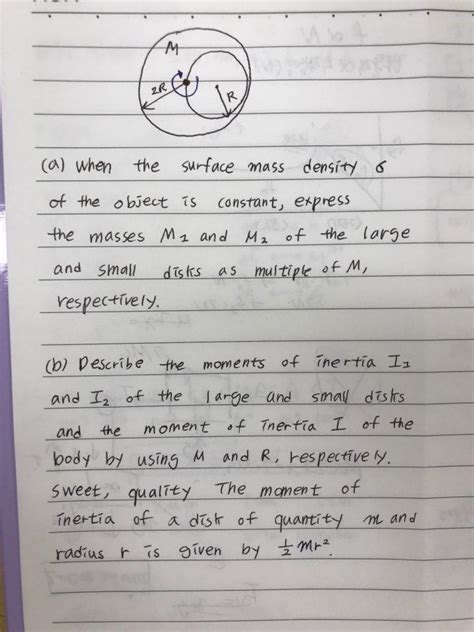 Solved Question As Shown In The Figure Below A Small Disk Chegg Com