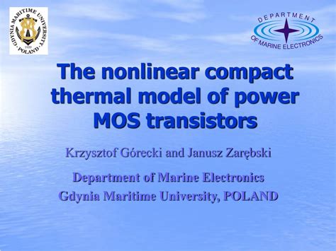 Ppt The Nonlinear Compact Thermal Model Of Power Mos Transistors Powerpoint Presentation Id