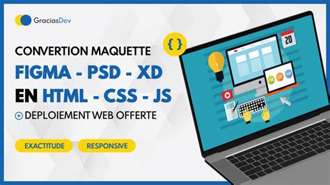 je vais convertir votre maquette figma xd psd en html css par graciasdev