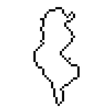 튀니지 벡터 그림의 픽셀 지도 프리미엄 벡터