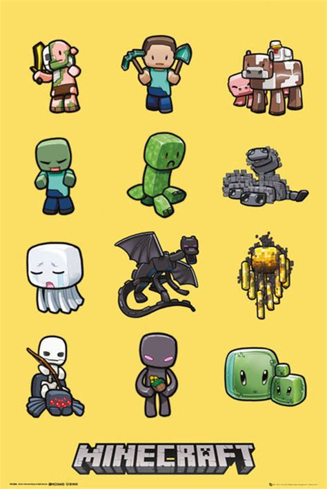 Minecraft Characters Poster Poster Print Item Vargbefp3288