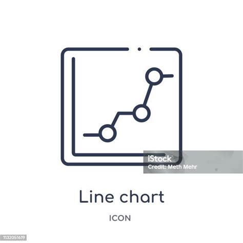 고객 서비스 개요 컬렉션에서 선형 꺾은선형 차트 아이콘입니다 흰색 배경에 고립 된 얇은 선 라인 차트 벡터 라인 차트 유행 그림