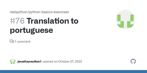 Translation To Portuguese Issue Realpython Python Basics Exercises GitHub
