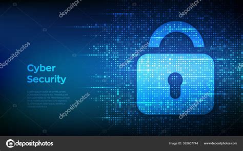 Lock Cyber Security Padlock Keyhole Icon Made Binary Code Protect Stock Vector Image By