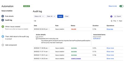 Automation For Jira Data Center All Rules Are Failing To Be Executed Due To The Error Service