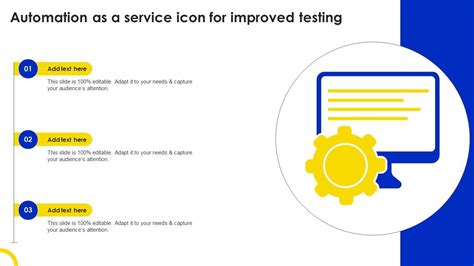 Automation As A Service Icon For Improved Testing PPT Template
