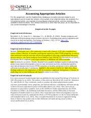 Research Methods Assignment 3 Docx Accessing Appropriate Articles For