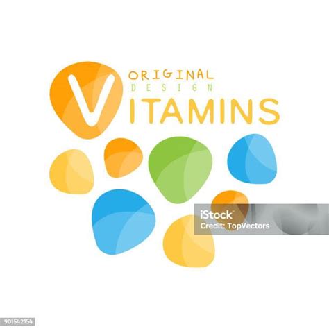 비타민 로고 템플릿 원래 디자인 약국 레이블 벡터 일러스트 레이 션 0명에 대한 스톡 벡터 아트 및 기타 이미지 0명 개념 건강한 식생활 Istock