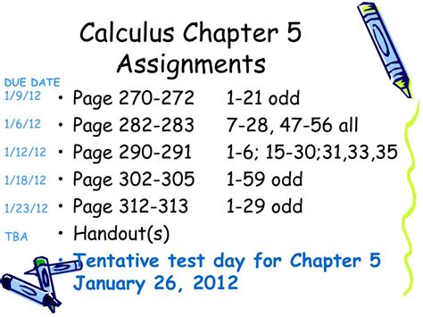 Ppt Calculus Chapter 5 Assignments Powerpoint Presentation Free