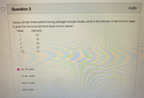 solved question 2 4 pts e using a simple three period moving