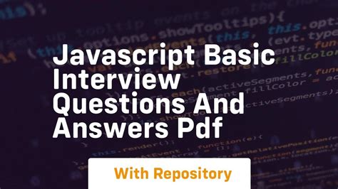 Javascript Basic Interview Questions And Answers Pdf Youtube