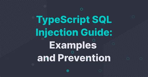 understanding sql injection in typescript with node js