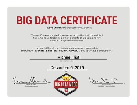 Big Data Certificate Ppt