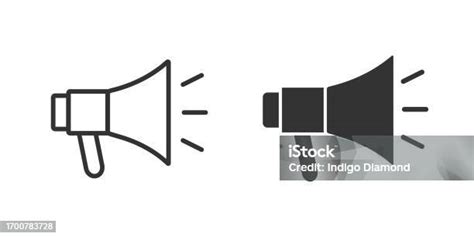 확성기 프로모션 웹 아이콘 편집 가능한 획과 검은색 디자인이 있는 외곽선 디자인 휴대용 마이크에 대한 스톡 벡터 아트 및 기타 이미지 휴대용 마이크 아이콘 연설가