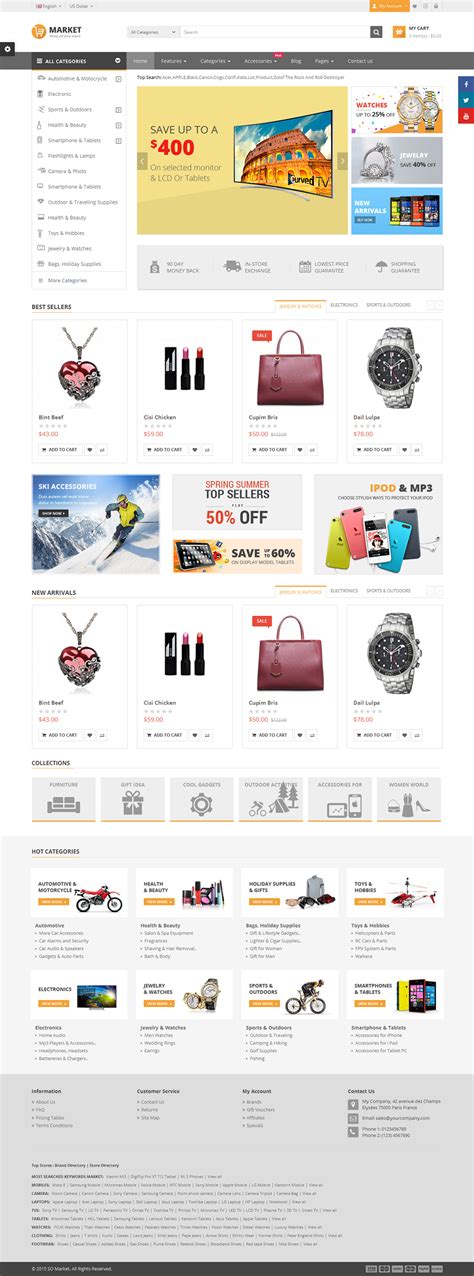 Market Premium Responsive OpenCart Theme With Mobile Specific Layout HomePages By Magentech