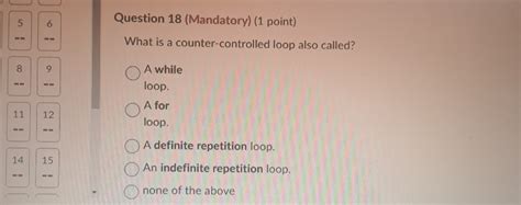 Solved Question 18 Mandatory 1 ﻿pointwhat Is A