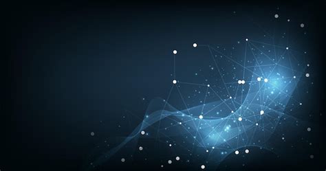 Premium Vector Abstract Connection On Dark Blue Background