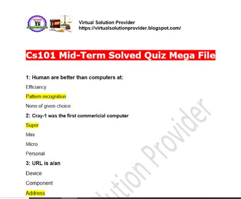 Cs101 Midterm Solved Quiz