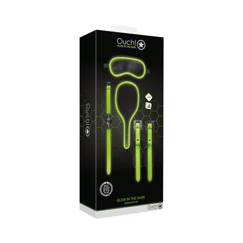 Ouch Glow Bondage Kit 1 Glow In The Dark Green