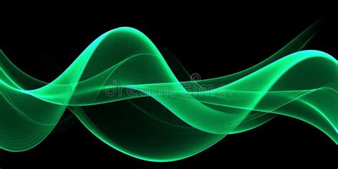Abstract Green Background Futuristic Wavy Stock Illustration